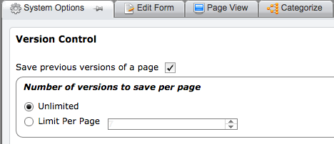 Enabling Page Versioning